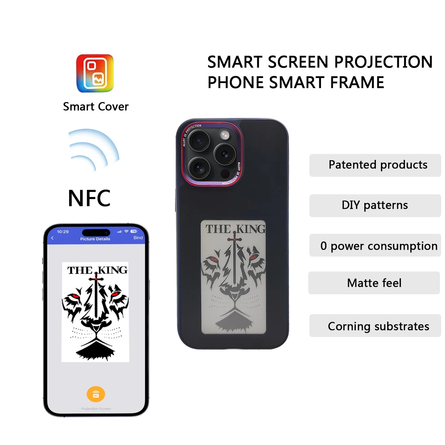DIY E-Ink Display Screen Phone Case for Iphone 15 Luxury