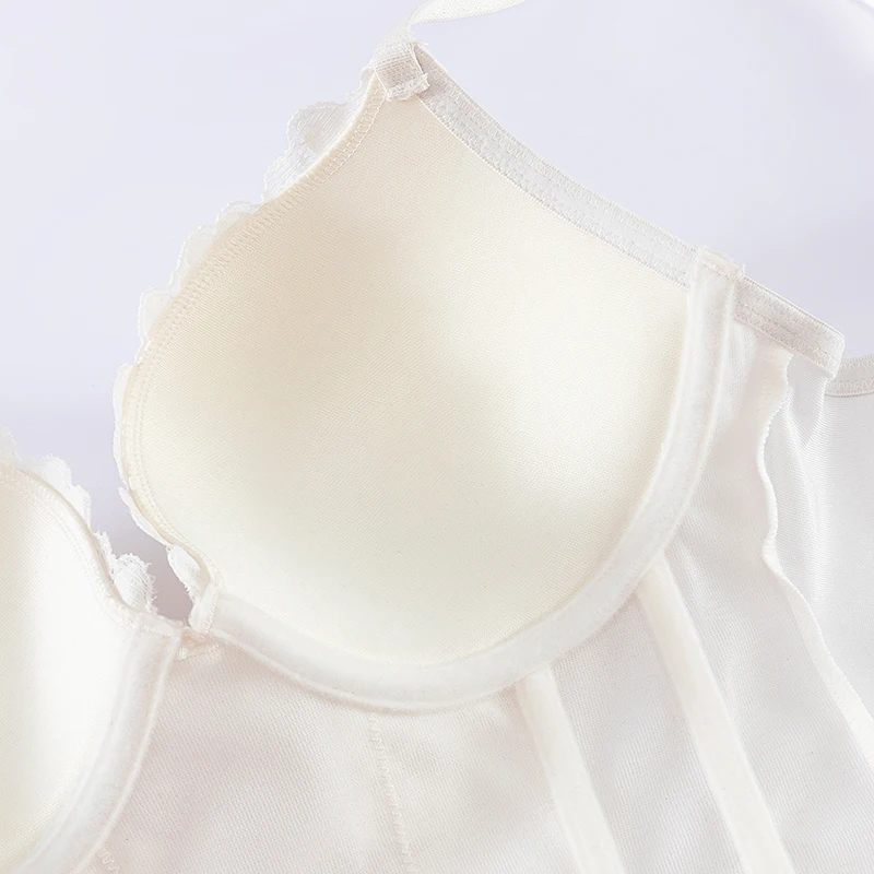 Oem/odm Supplier Luxury Satin Long Line Bra Center Front V Lace Bra ...