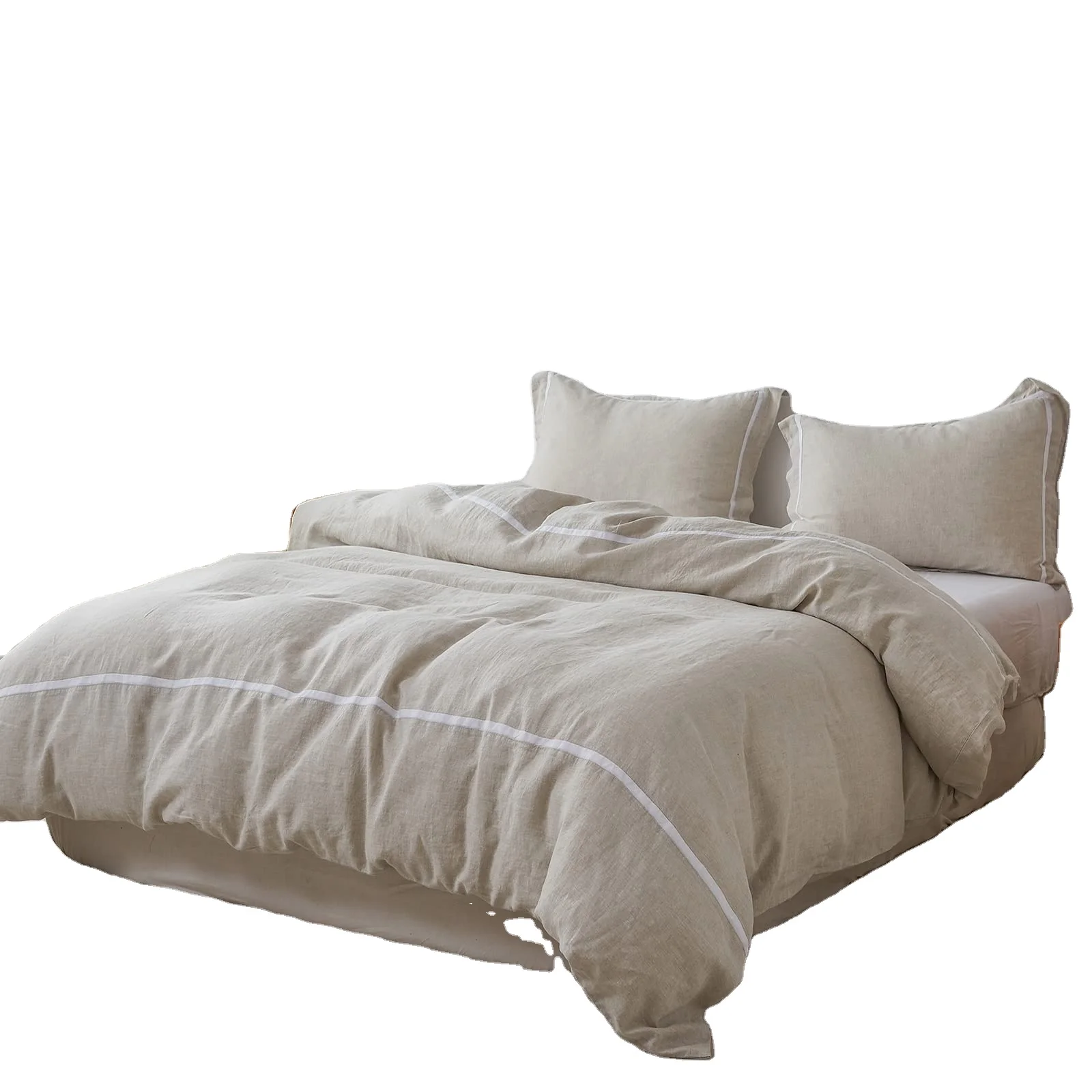 Customized Logo Quilted Design Comforter Set Solid Bedding Set Cotton ...