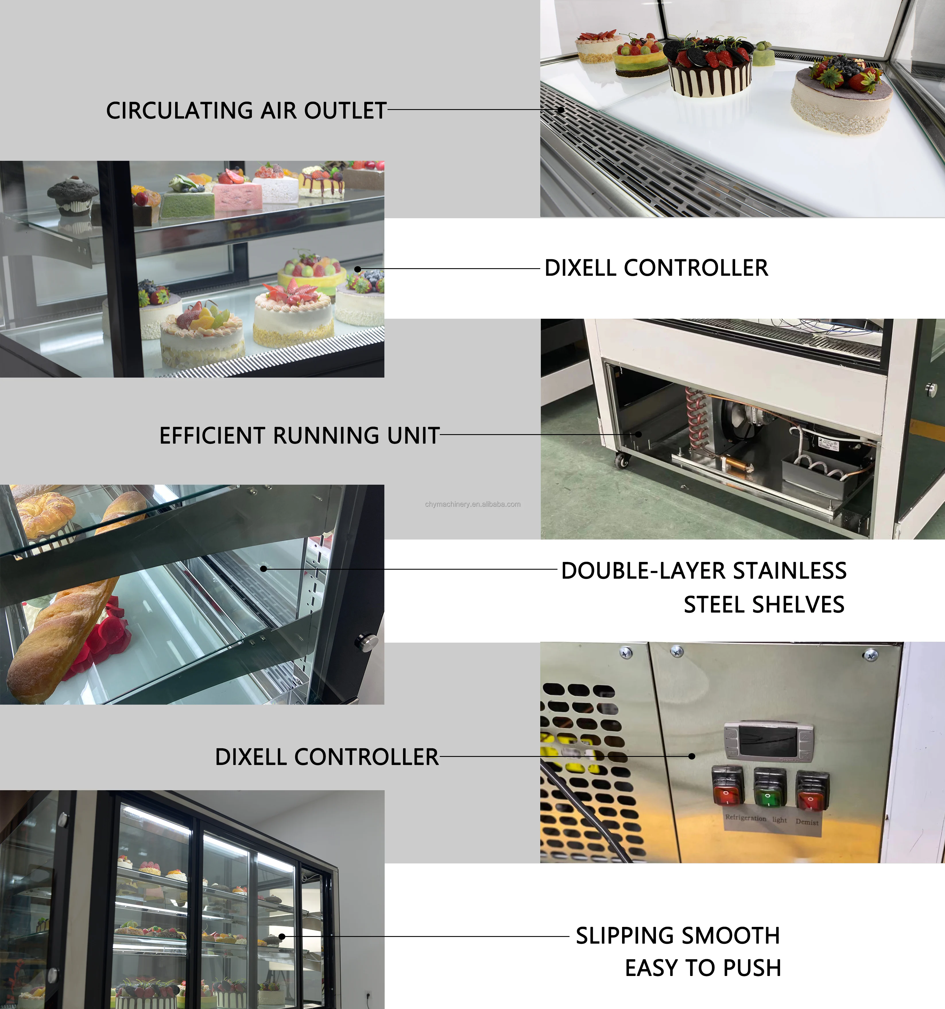 Commercial Display Cake Refrigerator Showcase Bakery Cake Display ...
