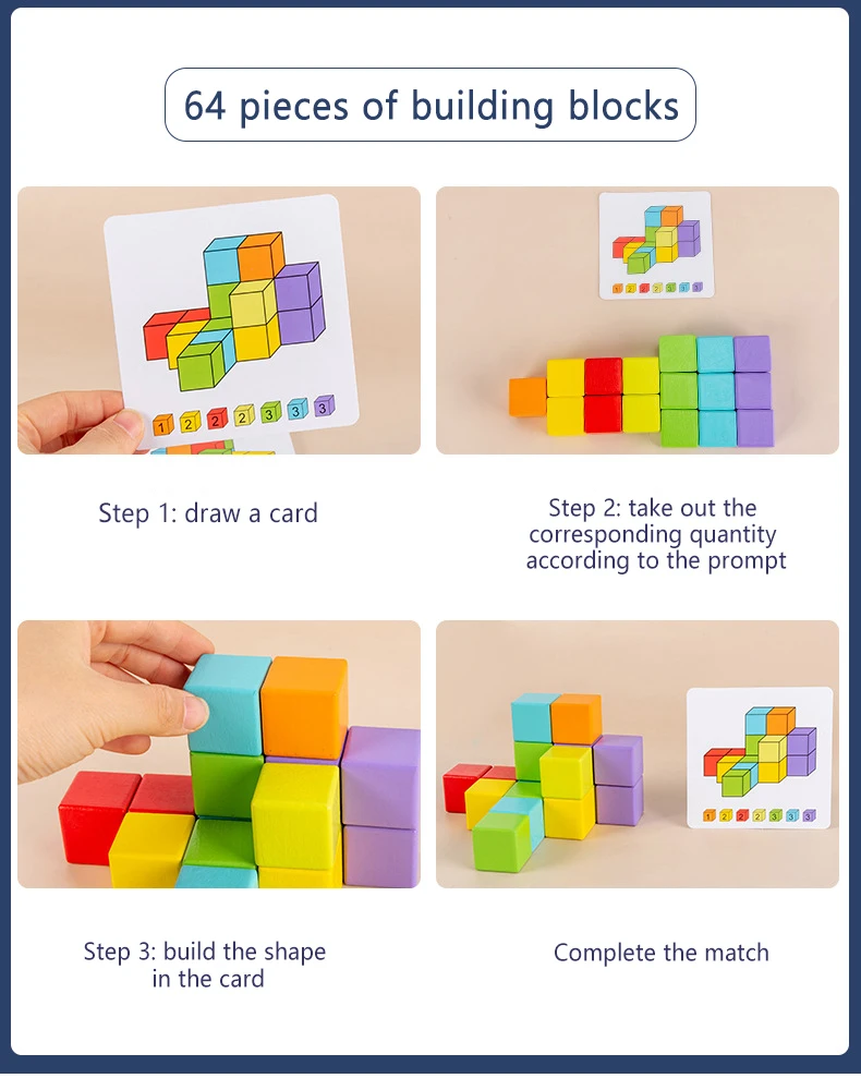 Children's Cube Space Thinking Building Blocks Preschool 3d Puzzle ...