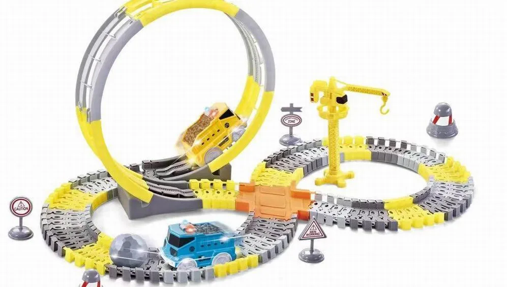 Railway Track Plastic Engineering Mobile Machinery Shop Toy Car Truck ...