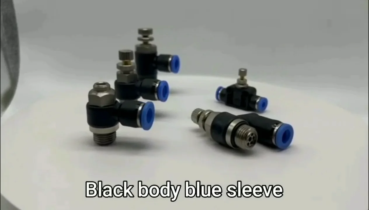 Isc06-g01 Pneumatic Throttle Valve With One-touch Fitting Plastic Elbow ...