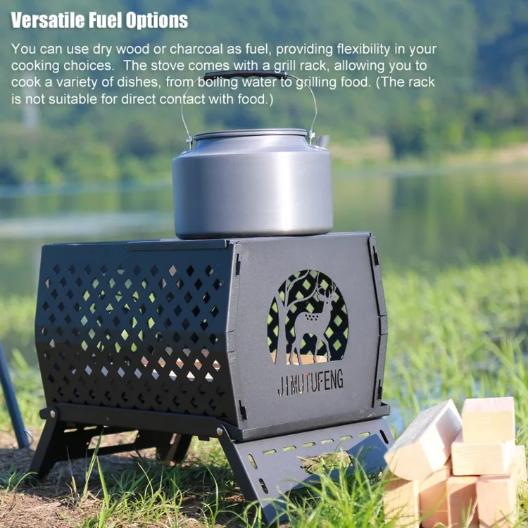 Portable Wood Burning Camp Stove - Perfect for Outdoor Cooking