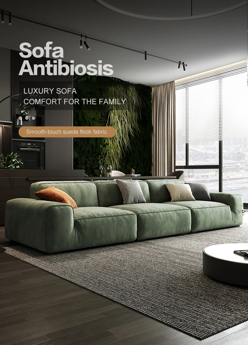 Luxury Villa Hotel Corner Sofa - Suede Nubuck Fabric