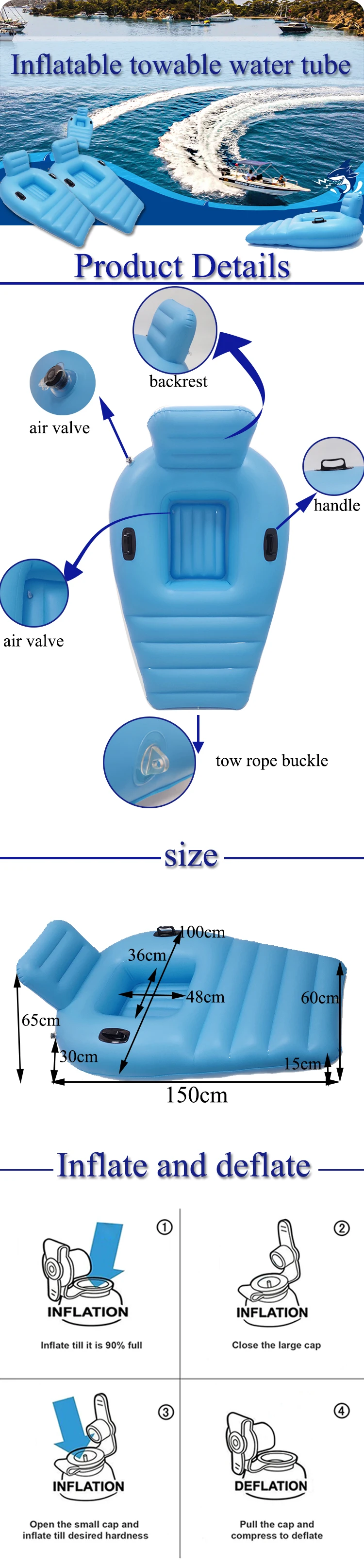 Inflatable Floating Boat for Pastime - Sea Flying Tube