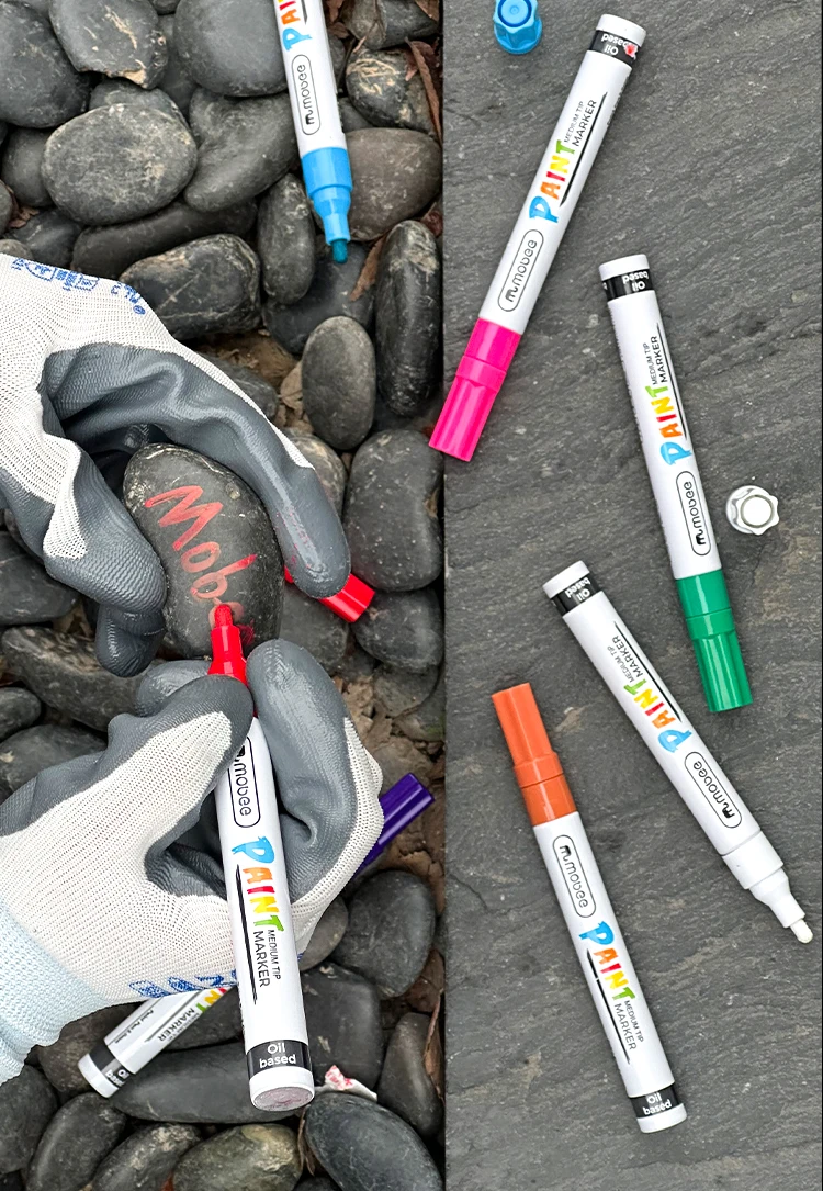 Mobee P-862a Low Odour Waterproof Paint Marker Of 12 Customized Paint ...