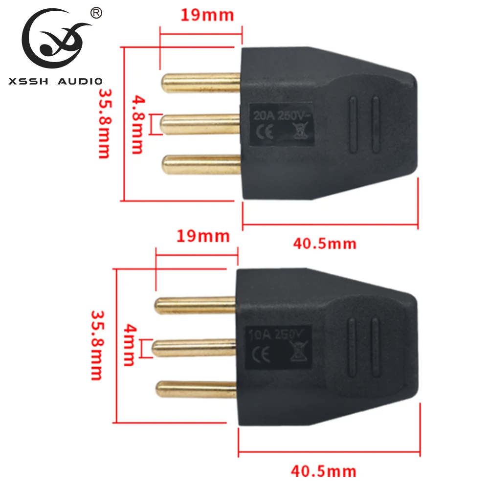10a 20a 250v 50hz Brass Brazil Power Connector Yivo Xssh Hifi 3 Pin Dc ...
