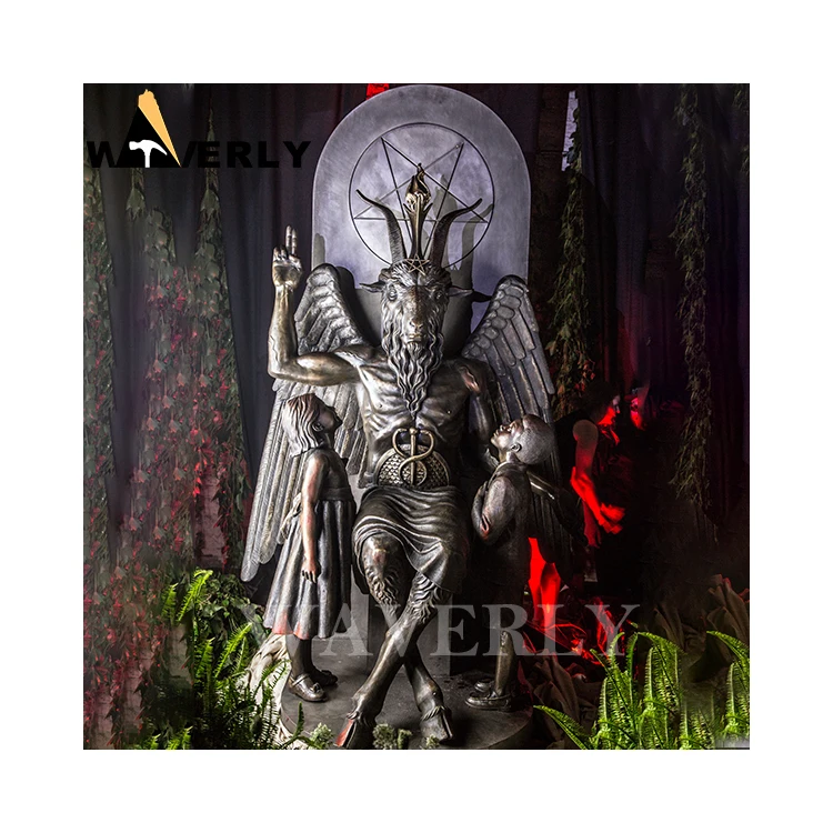 Gold 3 Feet Oversized Church of Satan Sabbatic Goat Statue