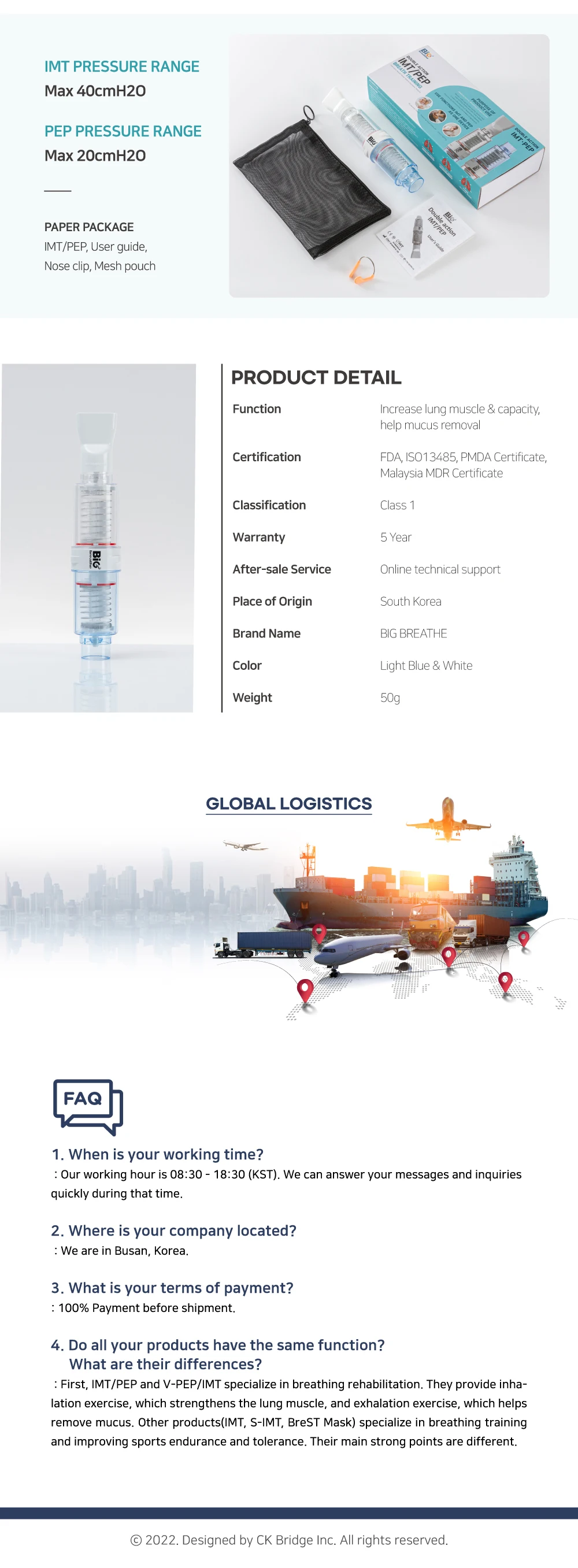 Bigbreathe Double Action IMT/PEP - Improve Lung Function