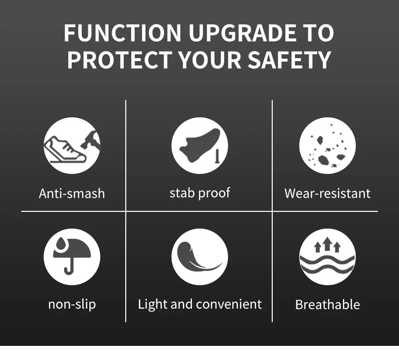 Anti-smashing Steel Toe Puncture Proof Construction Lightweight ...