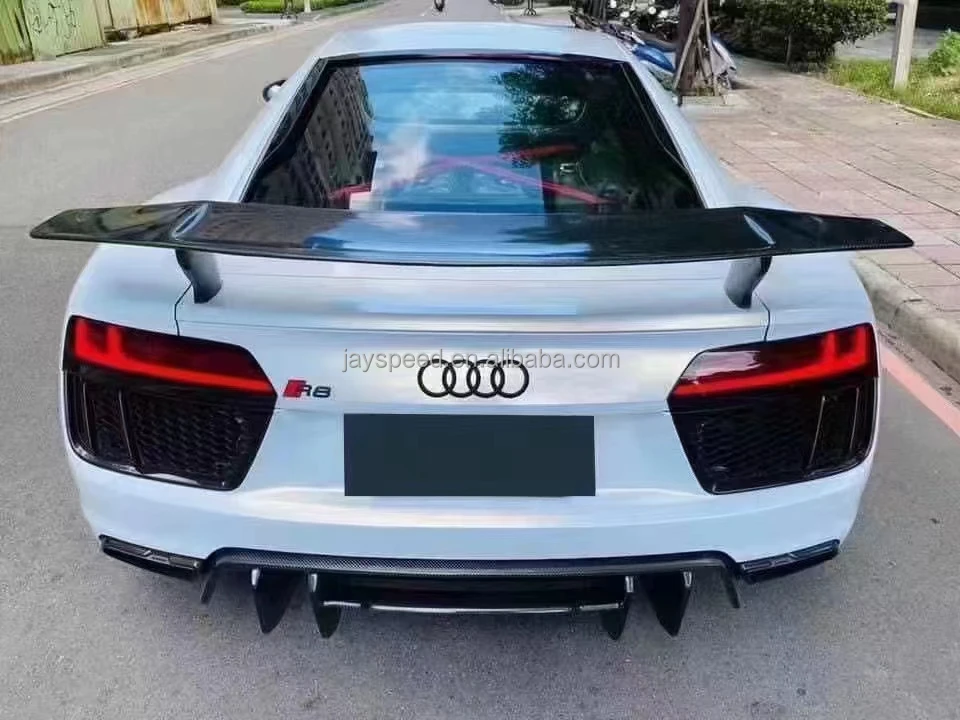 Carbon Fiber V Style Rear Spoiler For Audi R8 Tailfin Rear Wing - Buy ...