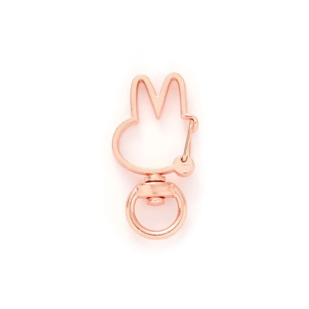 Cute Rabbit Metal Swivel Lobster Clasp Animal Spring Snap Keychain in ...