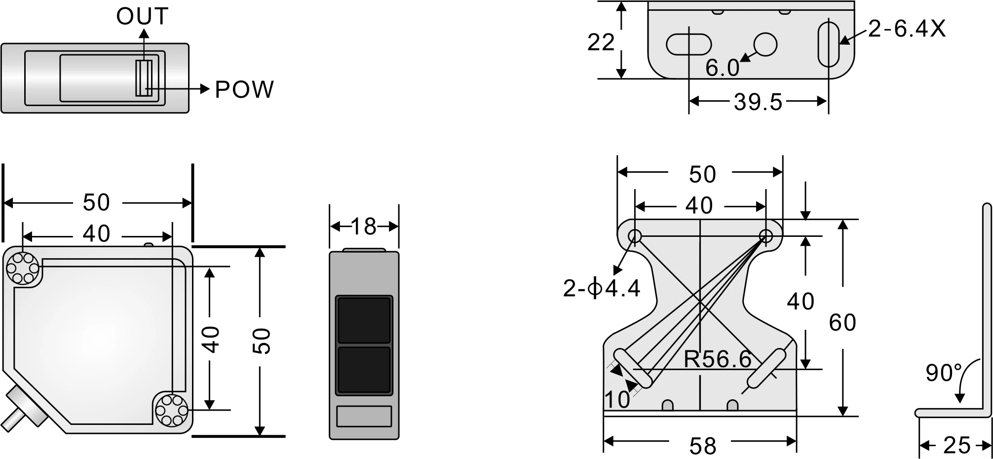 Industrial Overhead Photoelectric Door Sensor 7m Detection Distance ...