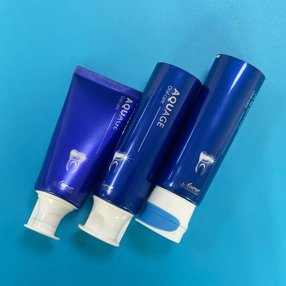 Cosmetic Squeeze Aluminum Plastic ABL Toothpaste Tube with Flip Top Cap ...