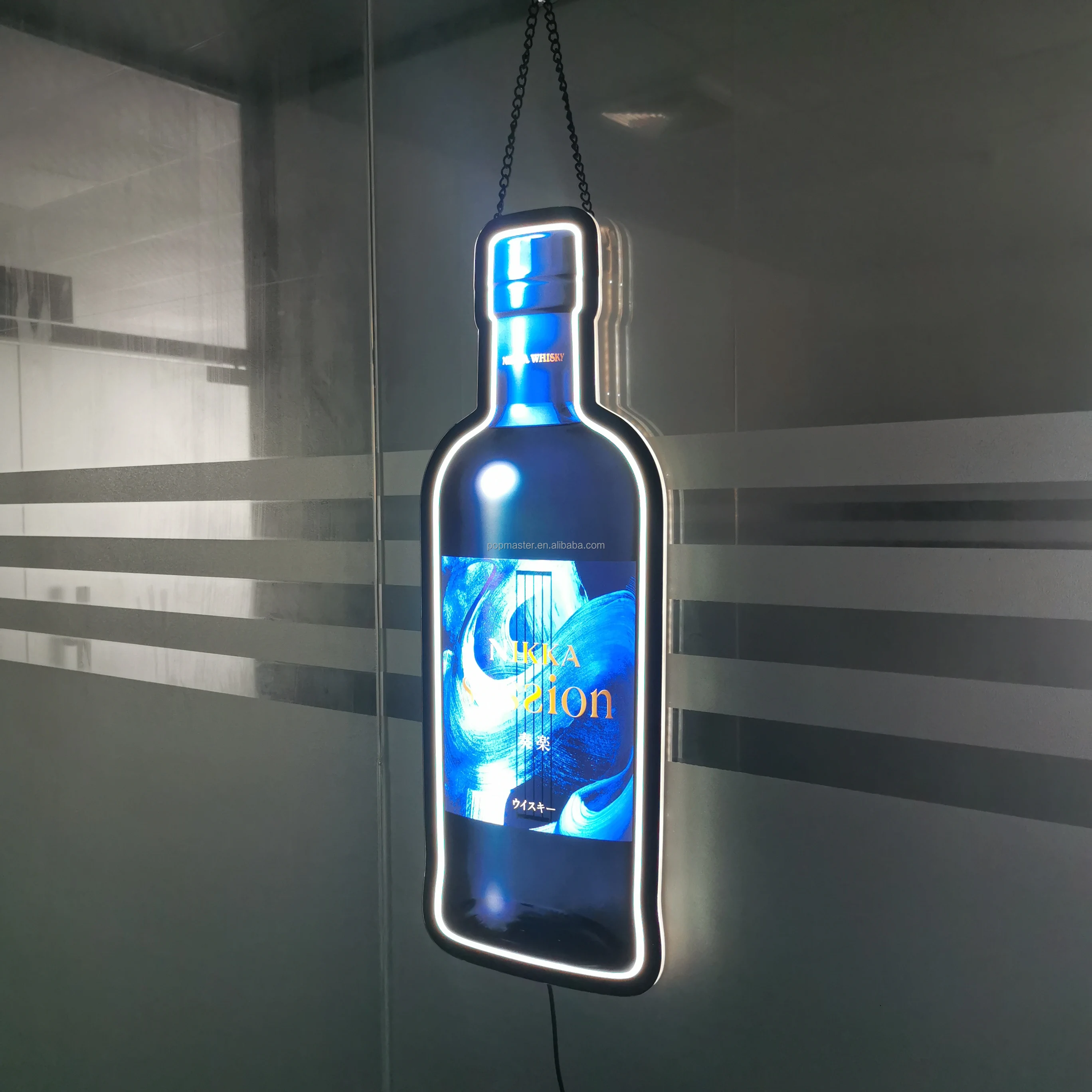Die Cut Light up Whisky Bottle LED Sign Beer Glass Neon Bar Sign ...