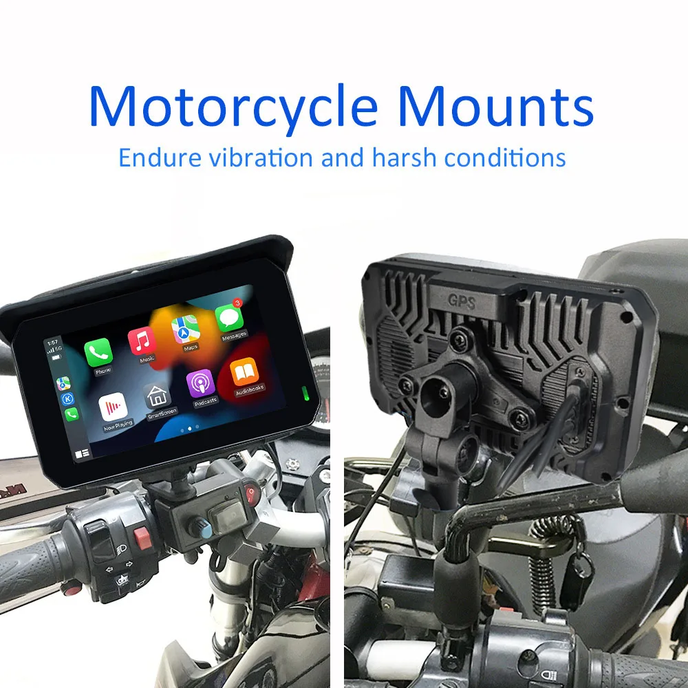 Wireless Carplay & Android Auto Display Screen For Motorcycles, 5-inch ...