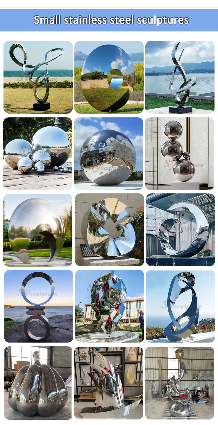 Outdoor Stainless Steel Sculpture Custom Animal Mirror Abstract ...