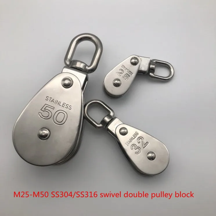 M25/M32/M50 Stainless Steel Swivel Wire Rope Crane Pulley