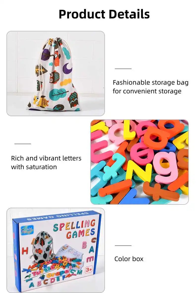 Newest Montessori Baby 26 English Alphabet Letter Spelling Word Game ...