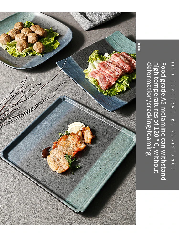 Stock Dinnerware Matte Black Wholesale Restaurant Melamine Food Serving ...