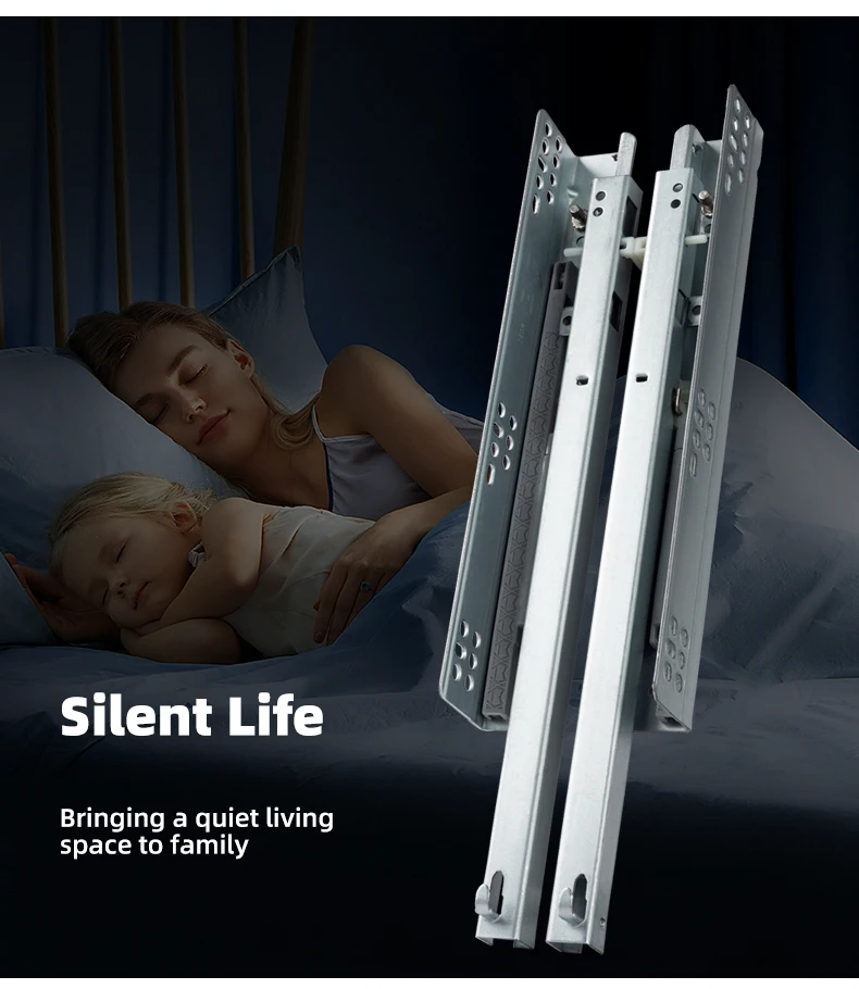 Single Extension Concealed Slides 2 Fold Undermount Drawer Slides Soft ...