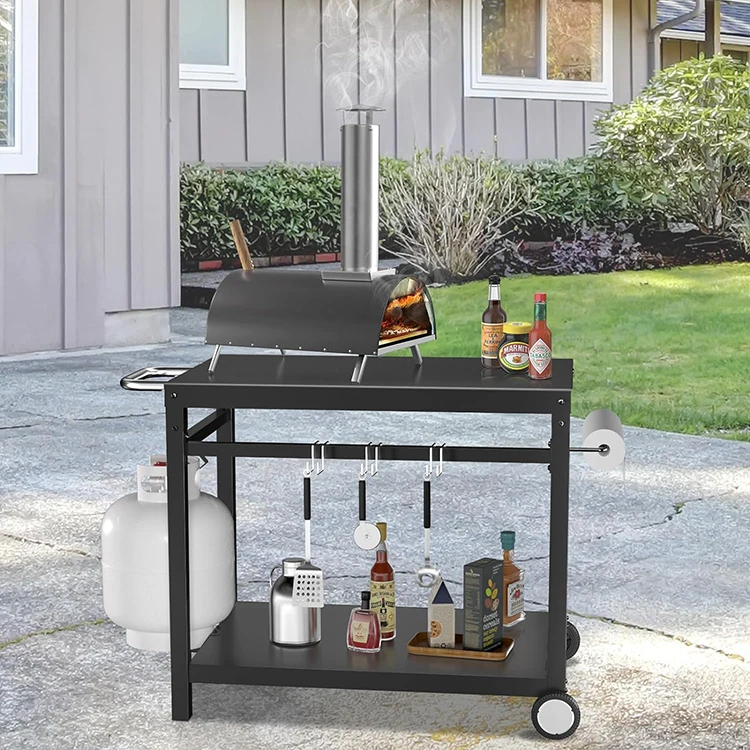 JH-Mech Rust-Proof Countertop Grill Stand Movable BBQ Food Prep Table ...