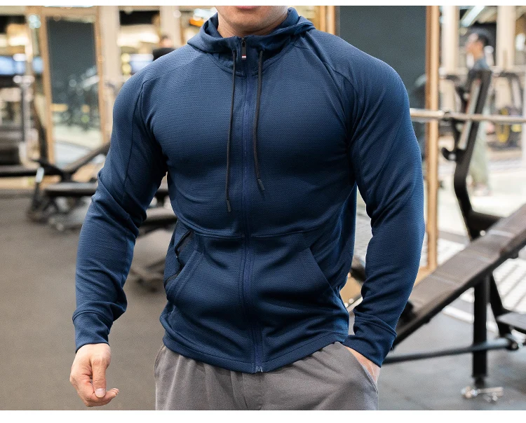 High Quality Gym Muscle Tactical Fitness Jacket Men'S Sports Track Zip ...