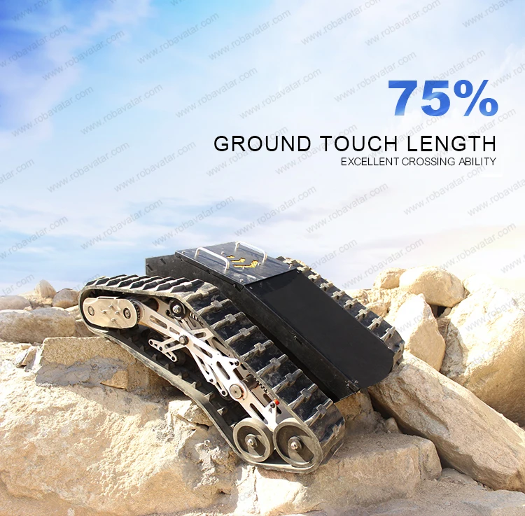 All Terrain Tracked AGV Robot Chassis - Rubber Tracked Vehicle, 1000W ...