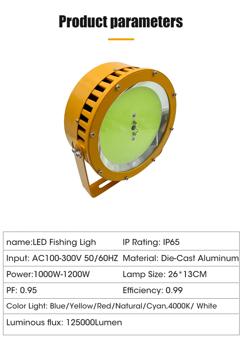 Osum 2025 High-Power 1000W LED Fish Attracting Light Waterproof Blue ...