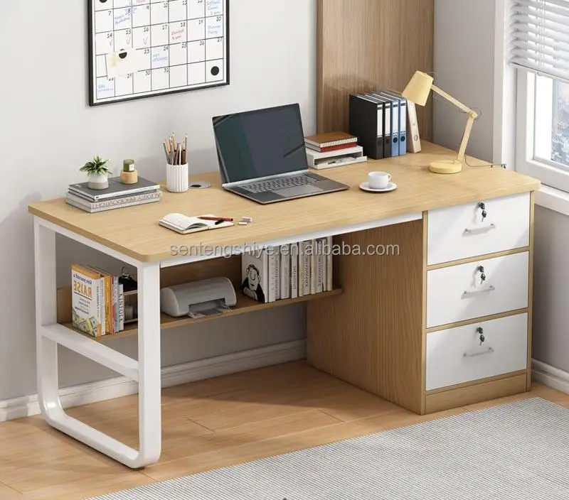 Modern Simple Office Furniture With Drawers Desk Wooden Customizable ...