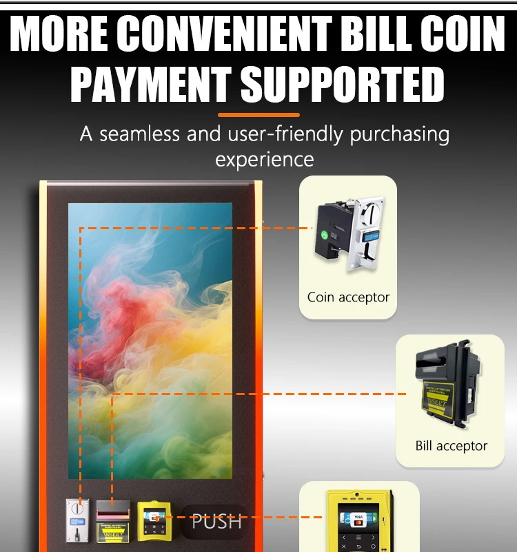 Wall Mounted Tabletop Mini Vending Machine Card Reader ID Scanner Age ...
