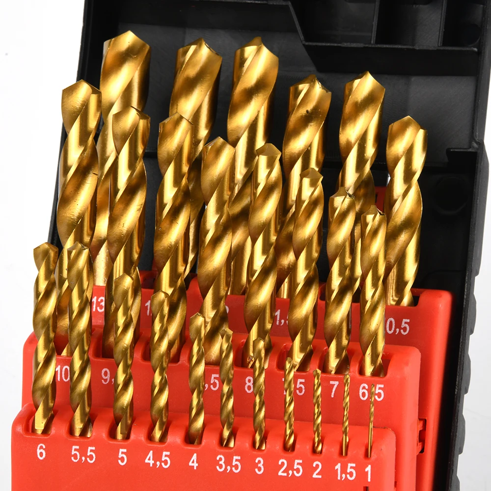 NAIPU M42 25pcs HSS Straight Shank M35 Cobalt Hss Drill Bits Set Box ...