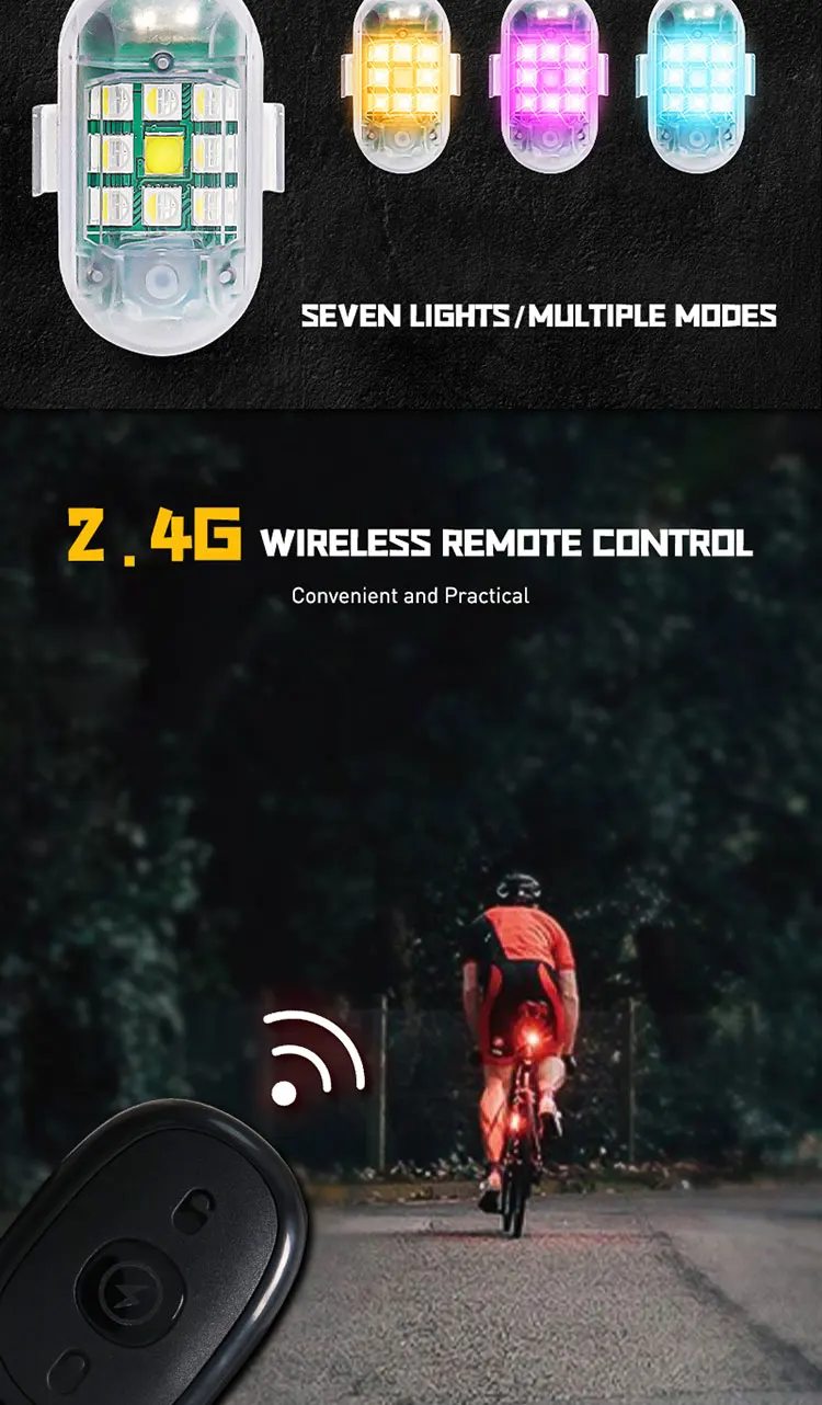 Wireless Remote Control Strobe Light LED 7 Colors