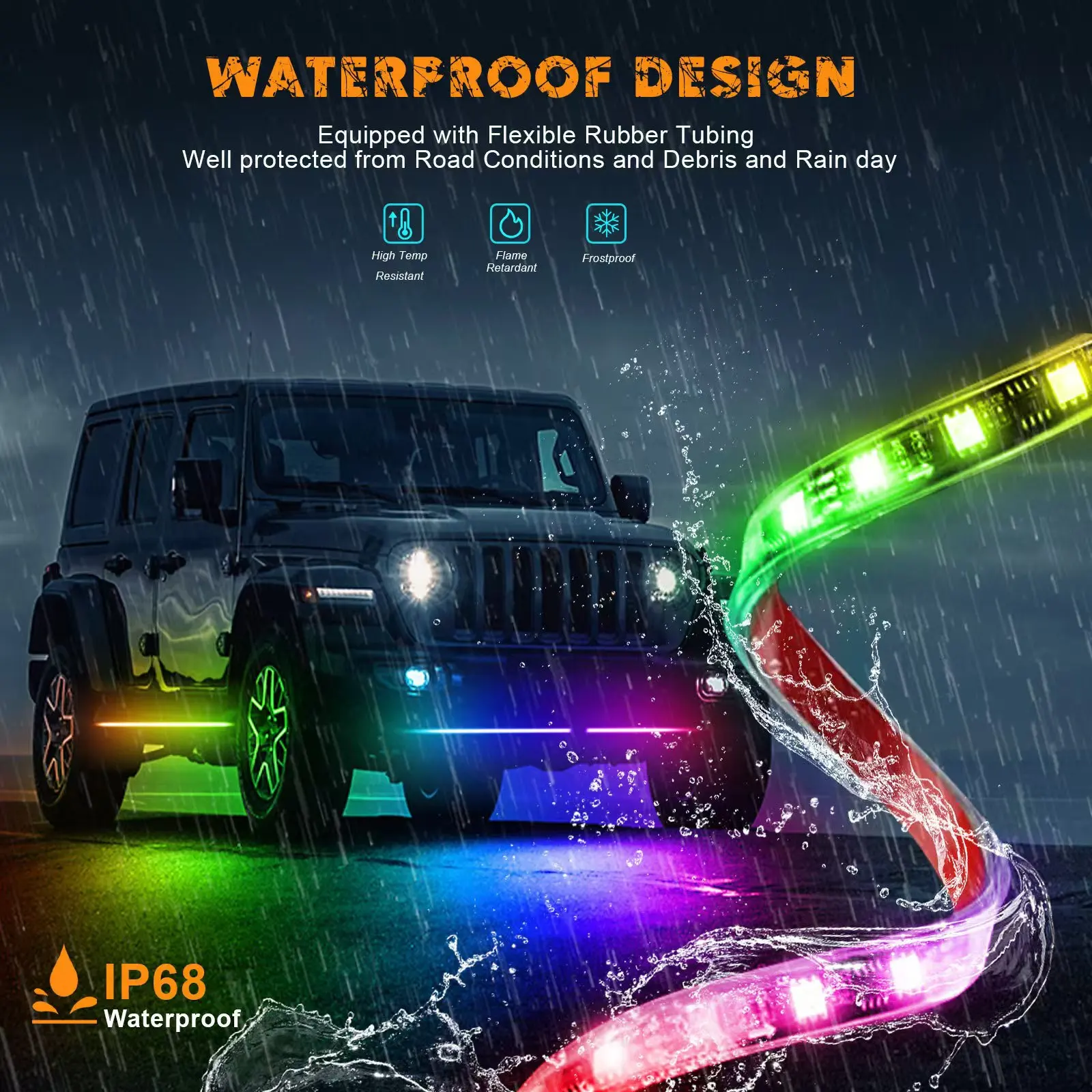 High Quality IP68 Waterproof RGB LED Car Underglow Light Kit 6pcs Low ...