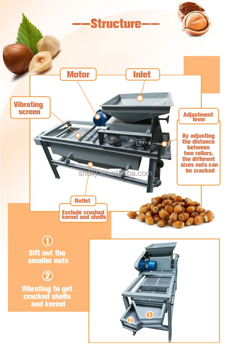 Automatic Palm Walnut Cracking Machine Almond Nuts Sheller Machine ...