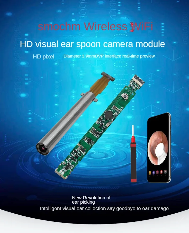 Smochm Wireless Visual Ear Pick Camera Module Hd Endoscope And E3 Wifi ...