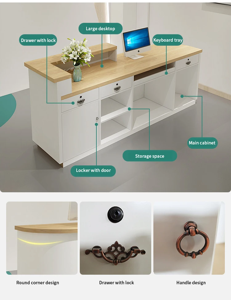 Standard Size Office Front Reception Desk Table Modern Reception Desk ...