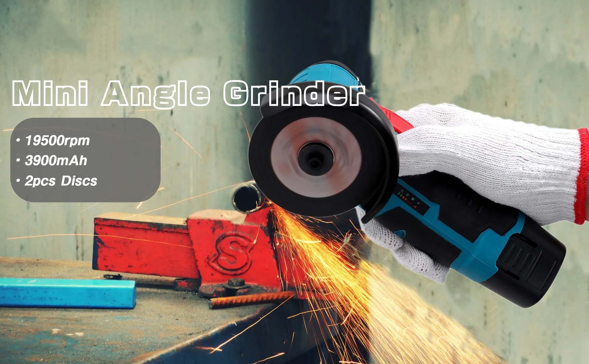 12V Professional Electric Angle Grinder Metal Wood Cutter Polishing ...