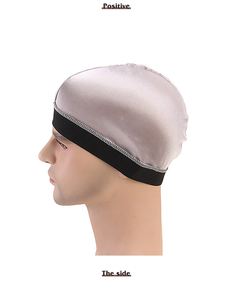 2021 High Quality Dome Wave Cap Simulation Silk Bonnet Wig Wide-side ...