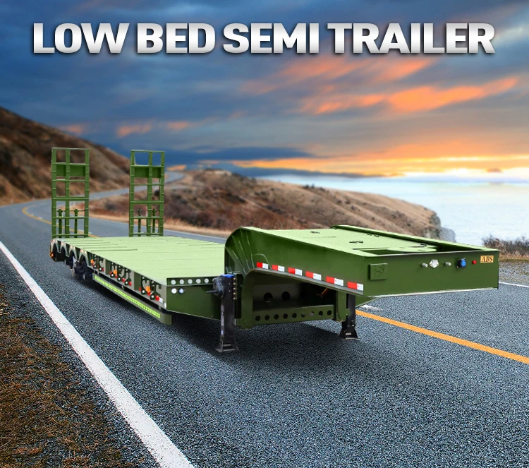 Brand New 50 Ton Trailer Low Platform Utility Trailer Extendable 3 Axle ...