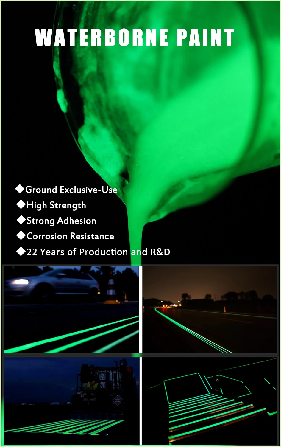 High-quality Brightness Luminous Paint Uv Coating Liquid Luminous Road ...
