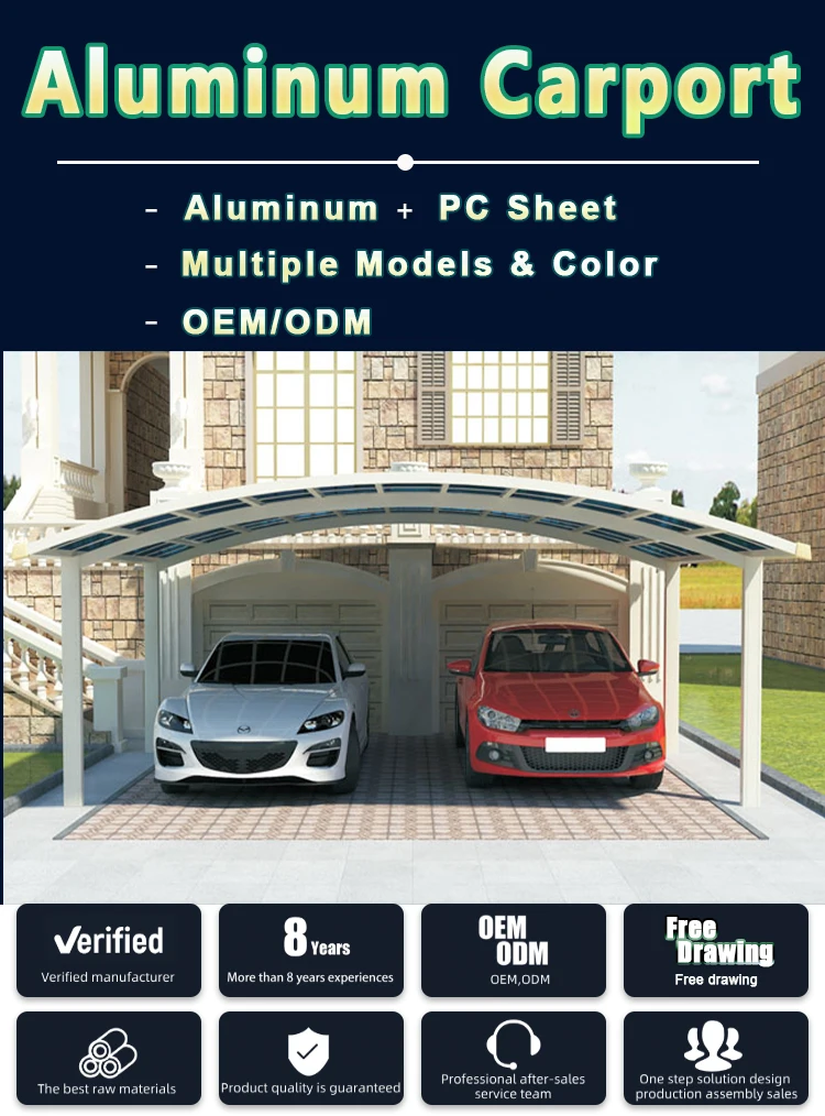 现代设计聚碳酸酯屋顶单双灰色汽车遮蔽套件加拿大雨棚悬臂铝停车场 - Buy 铝合金车棚,车棚车库,车库的停车场 Product on ...