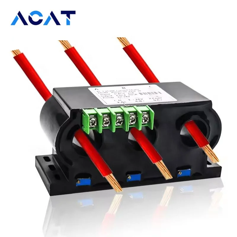 3 Phase Current Sensor Transmitter AC 50mA 100mA 500mA 1A 5A 10A 20A ...