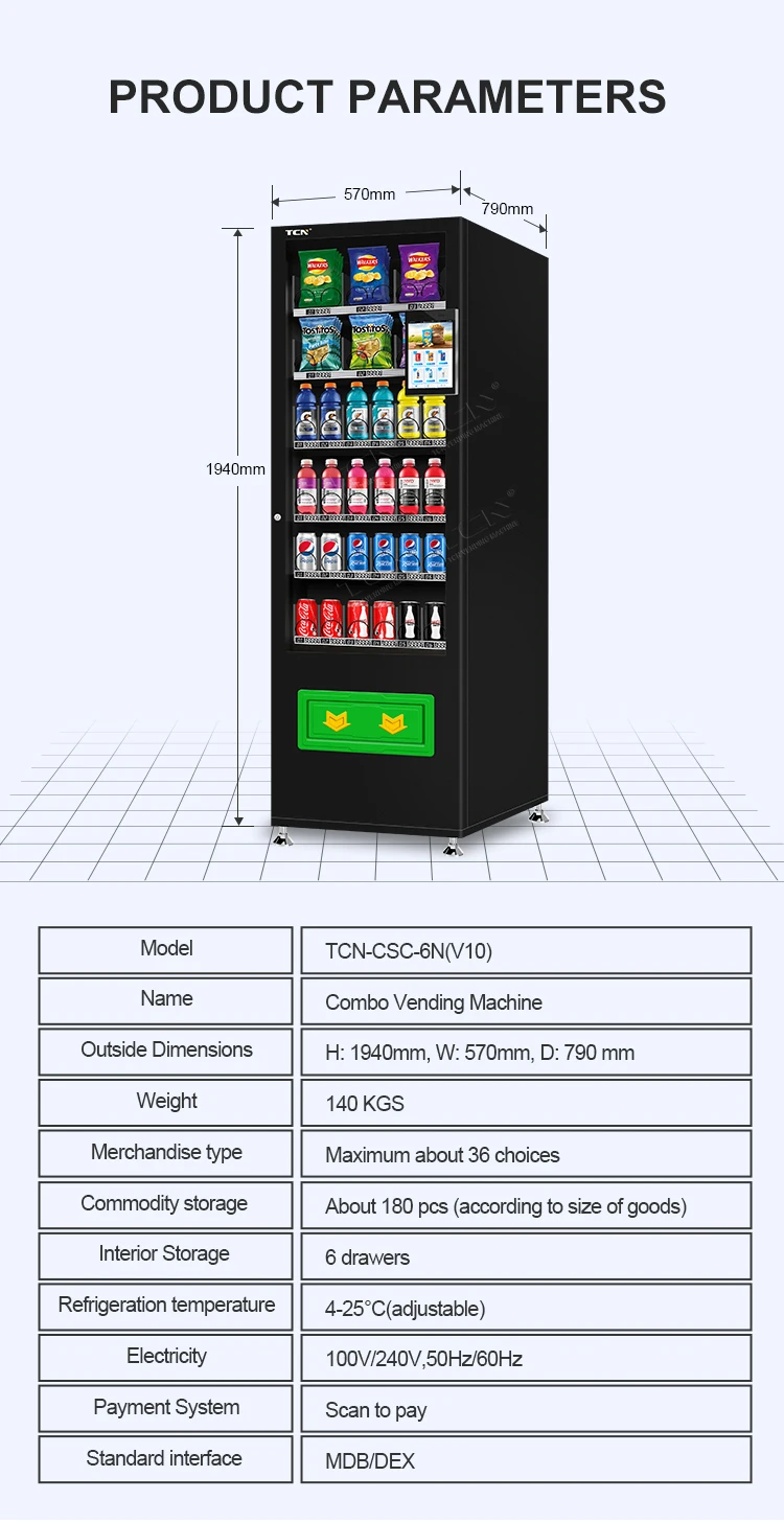 Tcn Mini Normal Temperature Vending Machine Snacks Vending Machine With ...