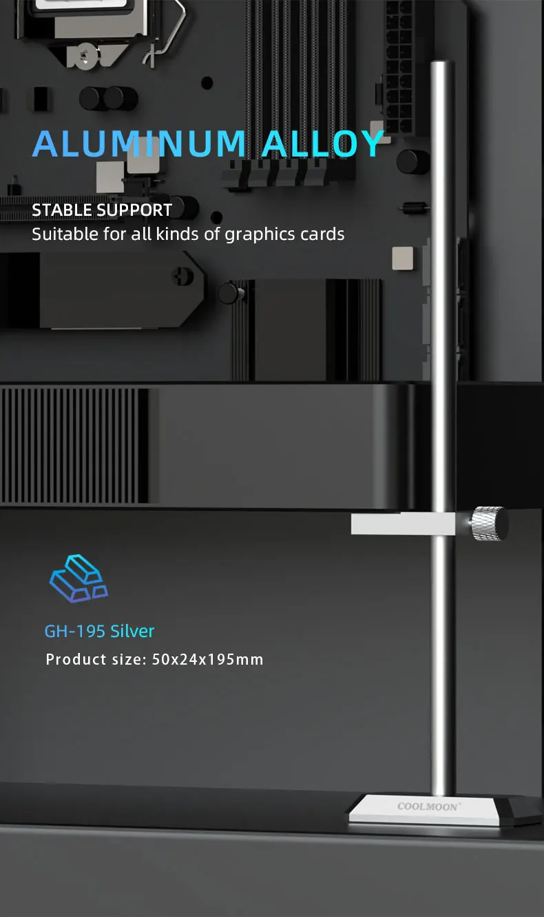 COOLMOON GPU Support - Durable & Adjustable Graphics Card Riser