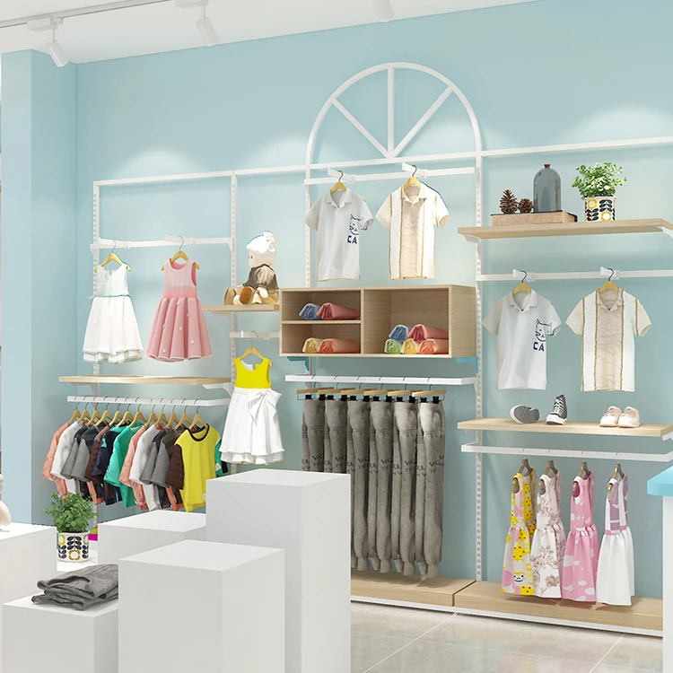 New Cheap Wooden Children Clothes Store Rack And Stands,,Kids Clothes ...