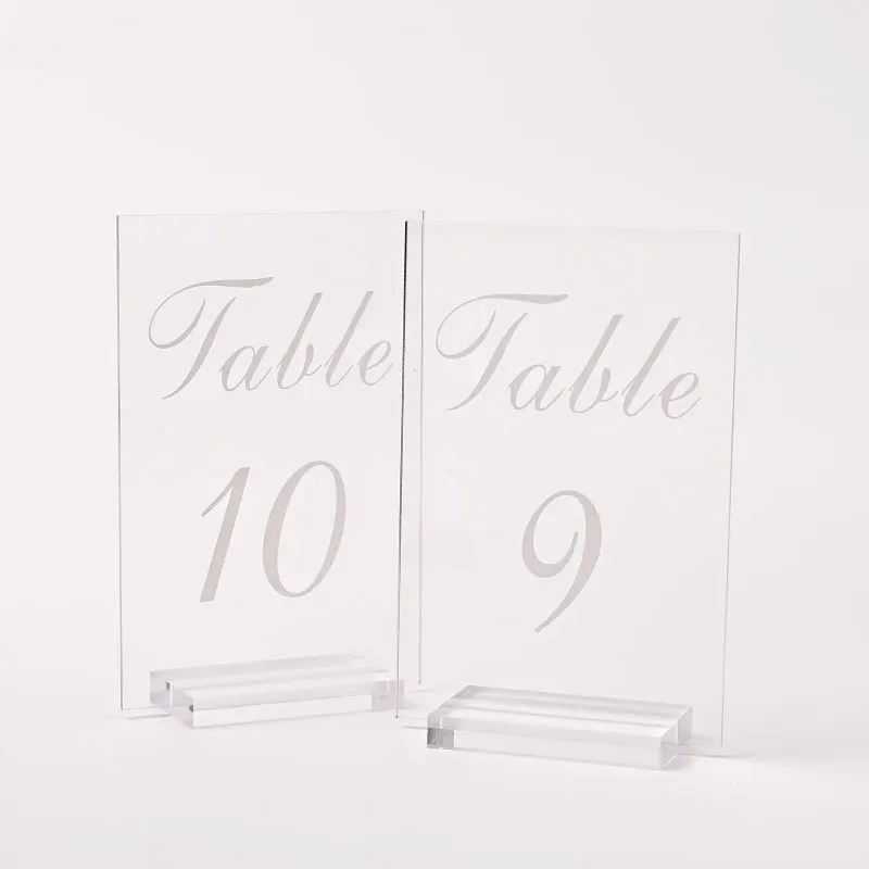 Wjj Rectangle Centerpiece Decorations Clear Sign Cards Holders Acrylic ...