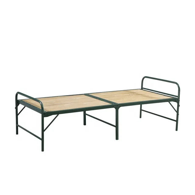 Wholesale Cheap Hotel Adults Worker Save Space Iron Folding Metal Bed Frame Single Beds