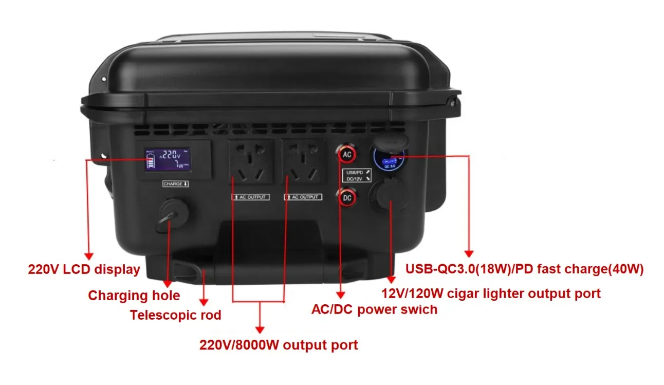 High Quality 220v 8000w 3127wh Solar Power Supply Portable Outdoor ...